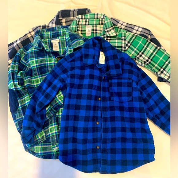 Carter's | Shirts & Tops | 4 Carters Flannels For Boys Sizes 4t And 5t ...
